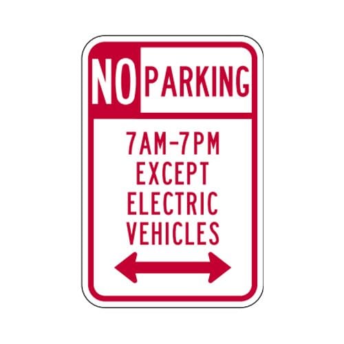 R7-111a No Parking 7AM - 7 PM Except Electric Vehicle Sign https ...