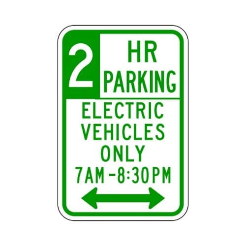 R7-112a 2 HR Parking 7AM - 8:30PM Electric Vehicles Sign https ...